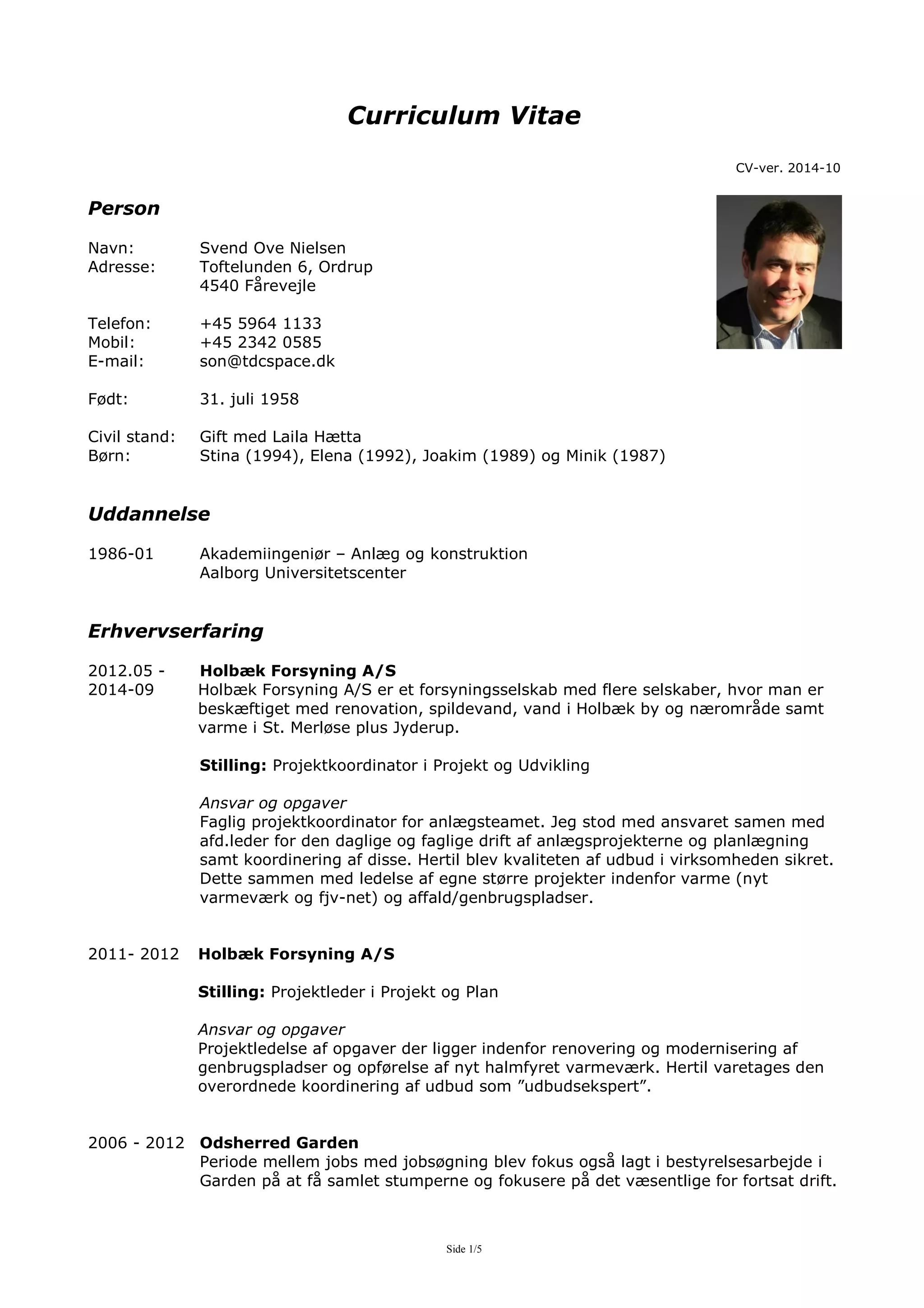 Svend Ove Nielsen - CV 2014-10 | PDF