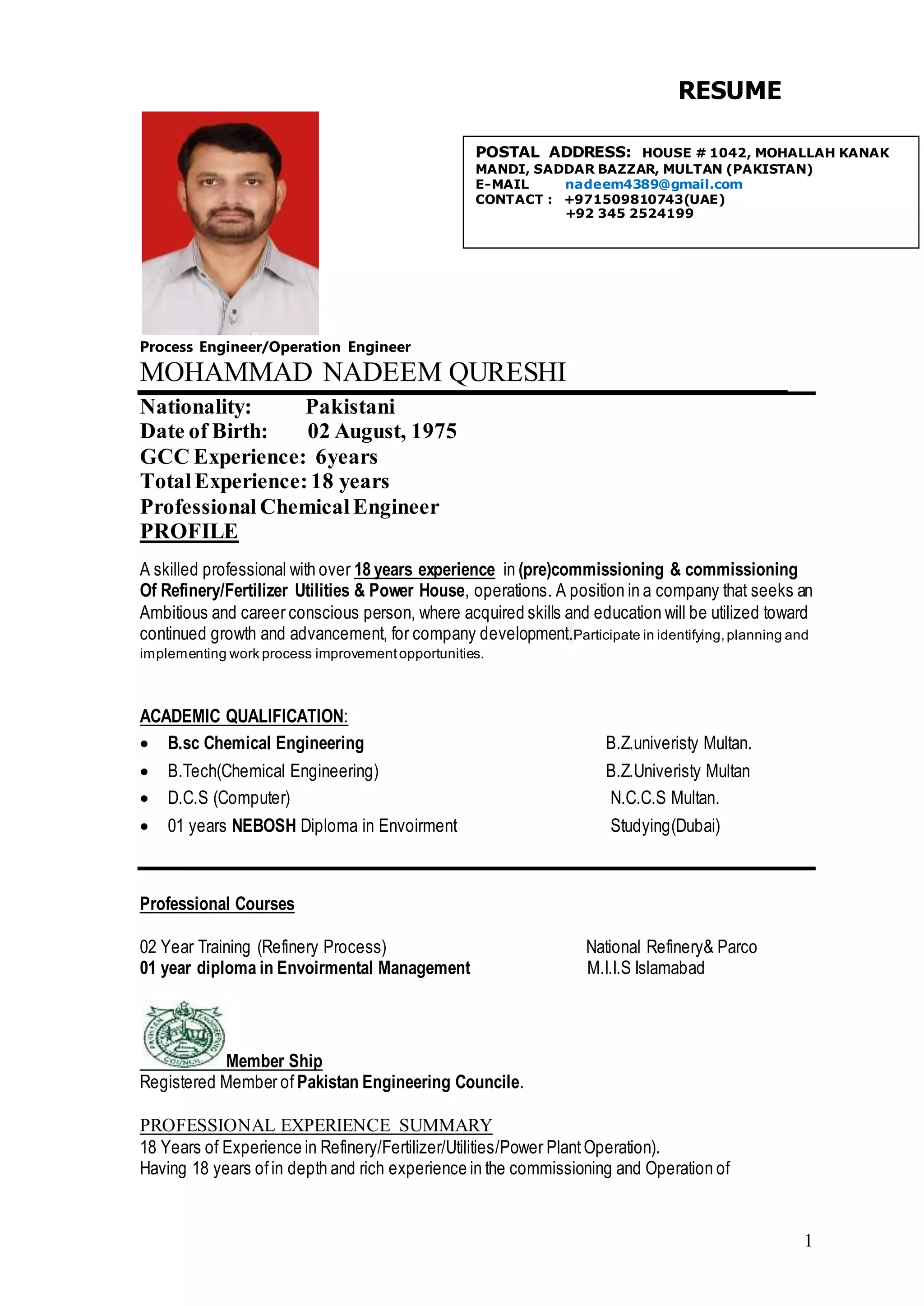 Chemical Engineer | DOCX