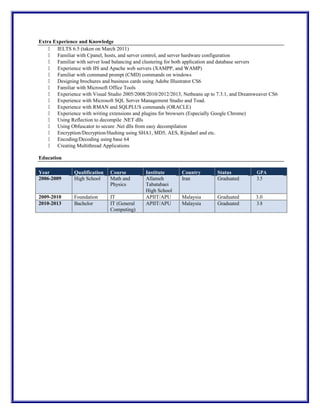 Mehrdad Roushan Afshar - Resume | PDF