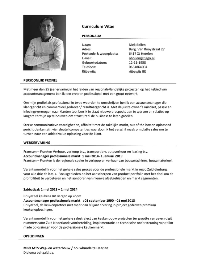 CV Niek Bollen | PDF