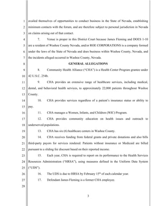 Community Health Alliance's amended lawsuit against its former employee | PDF