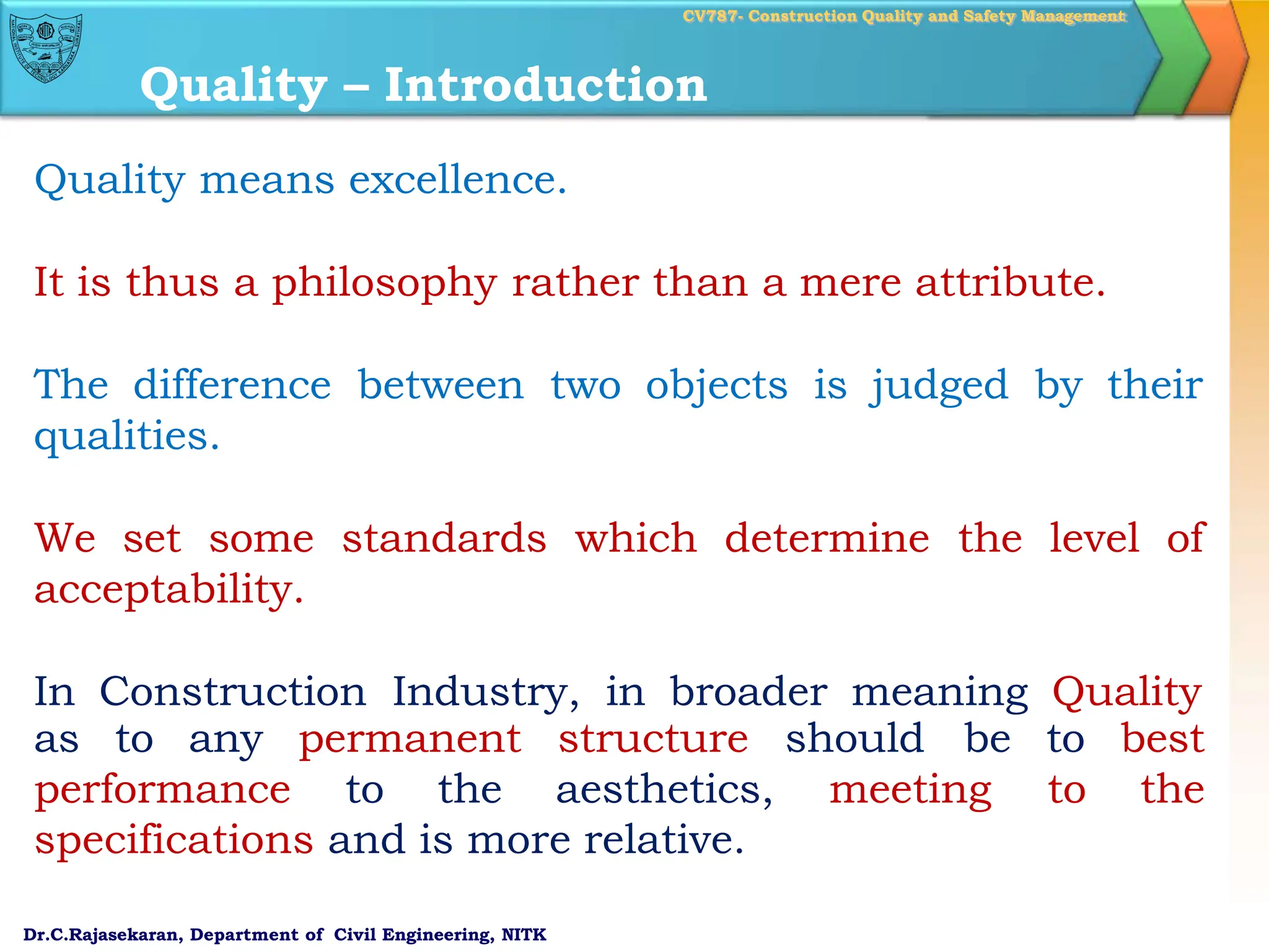 Construction Quality & Safety Mangagment | PPTX