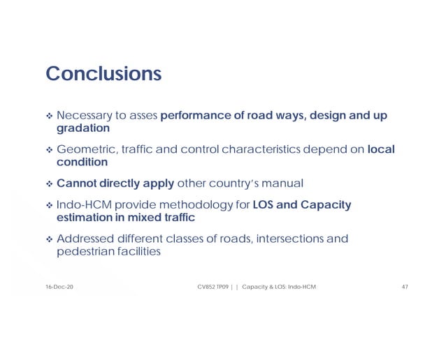 Capacity & Level of Service: Highways & Signalized Intersections (Indo-HCM) | PDF