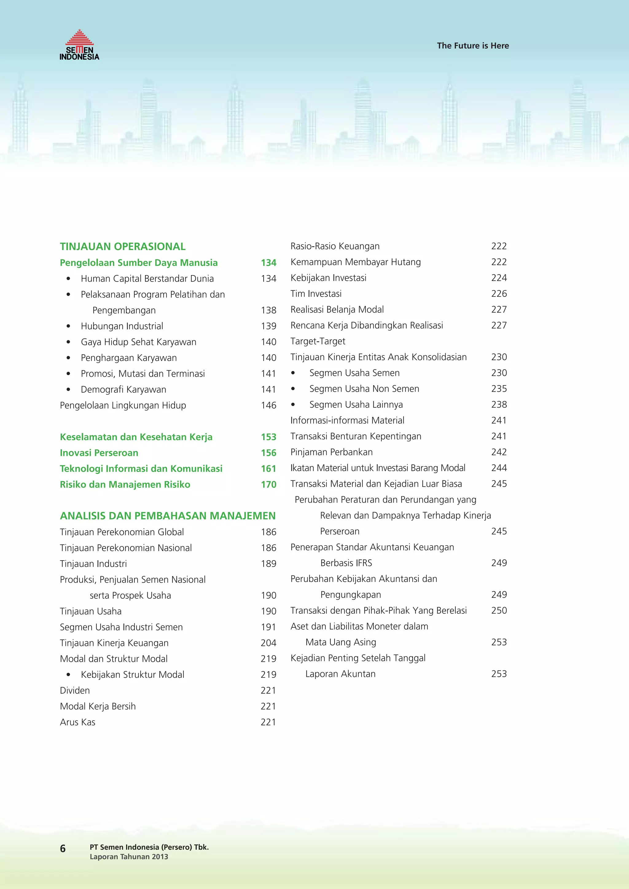 Annual Report Semen Indonesia (SMGR) 2013 | PDF