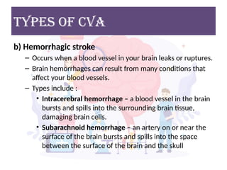 CVA - Cerebrovascular Accident / Stroke | PPTX | Blood Disorders ...