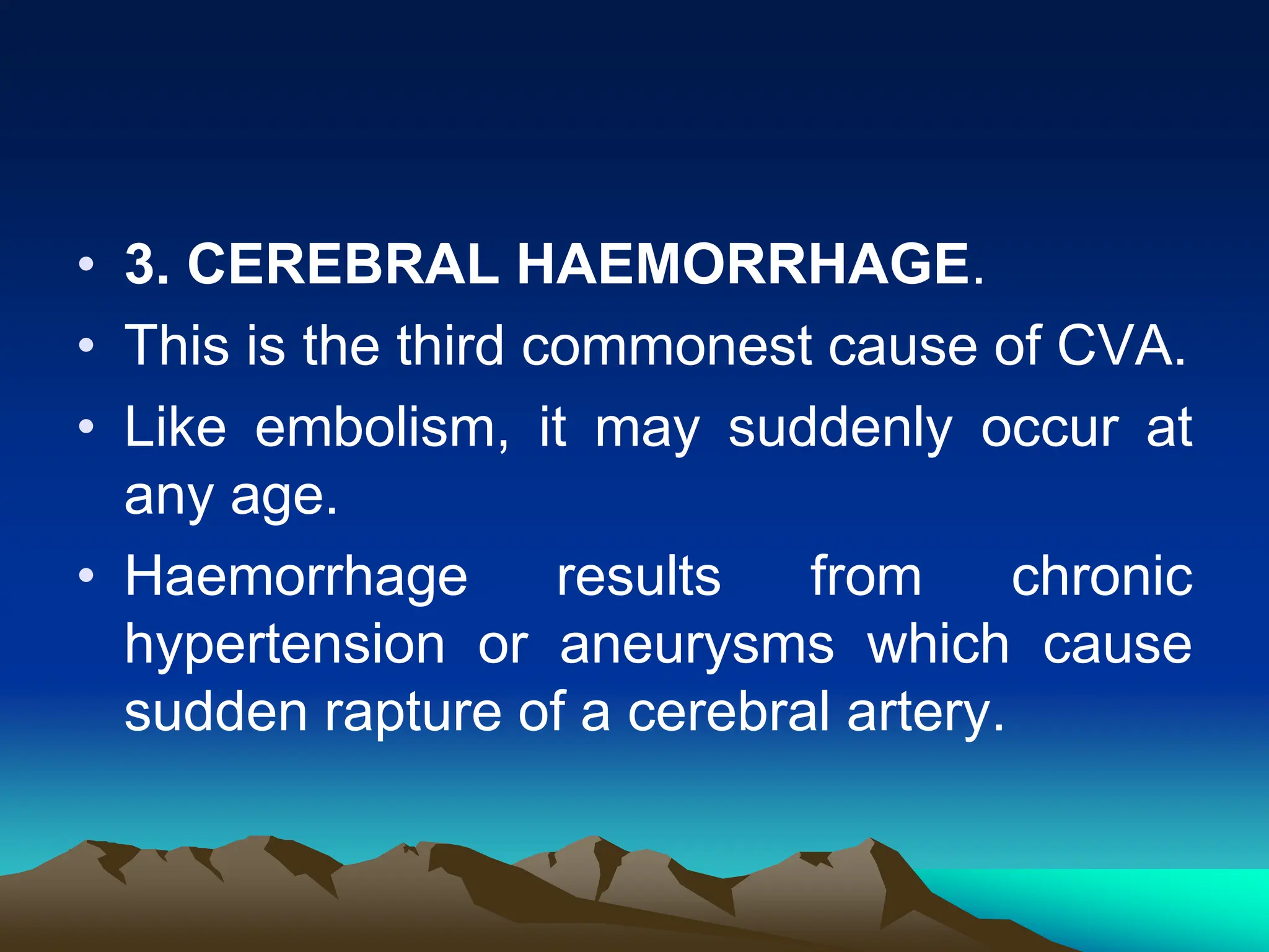 Cerebral vascular accident (CVA). PDF Notes | PDF