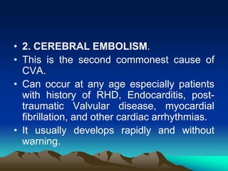 Cerebral vascular accident (CVA). PDF Notes | PDF