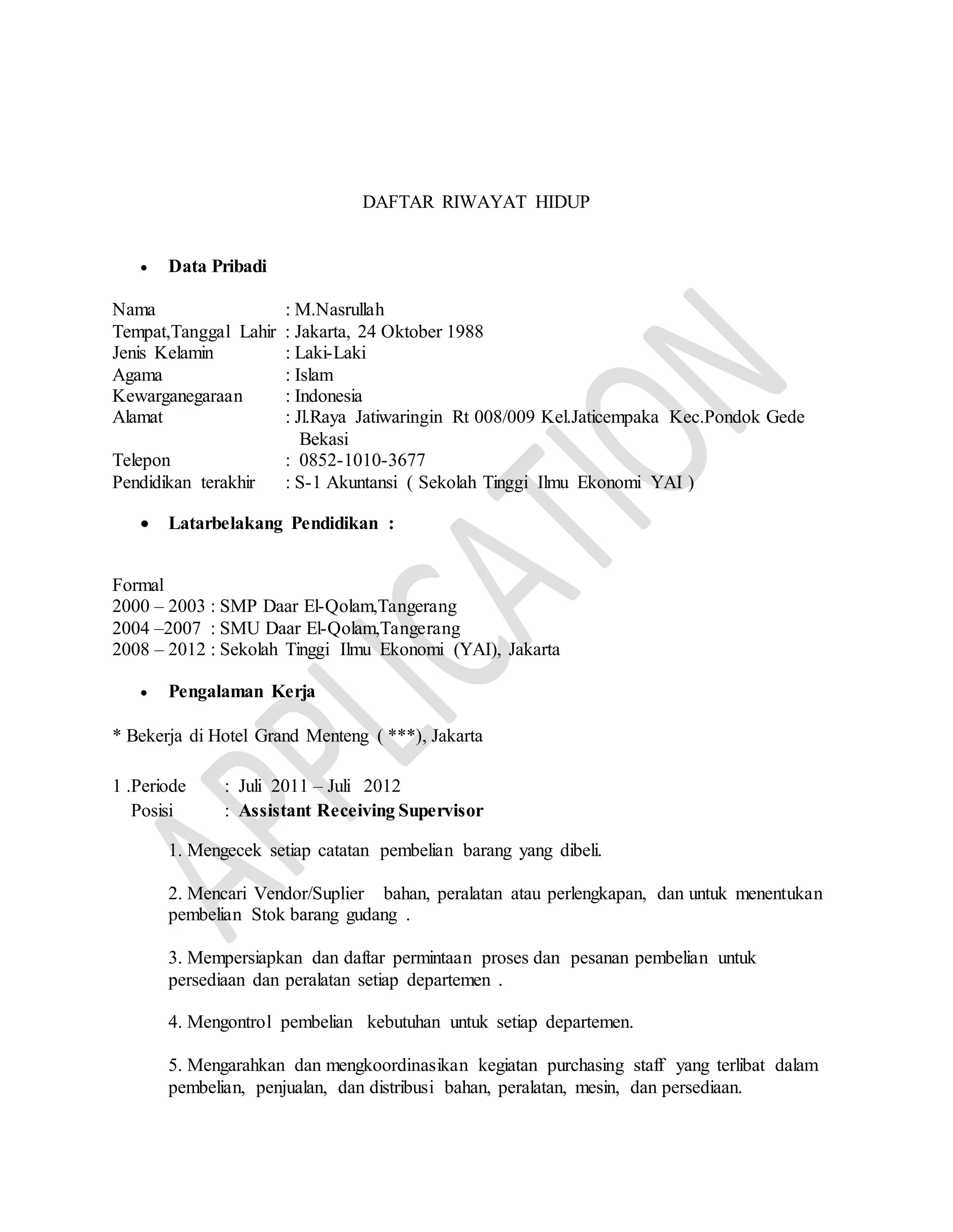 Cv abang anas | PDF