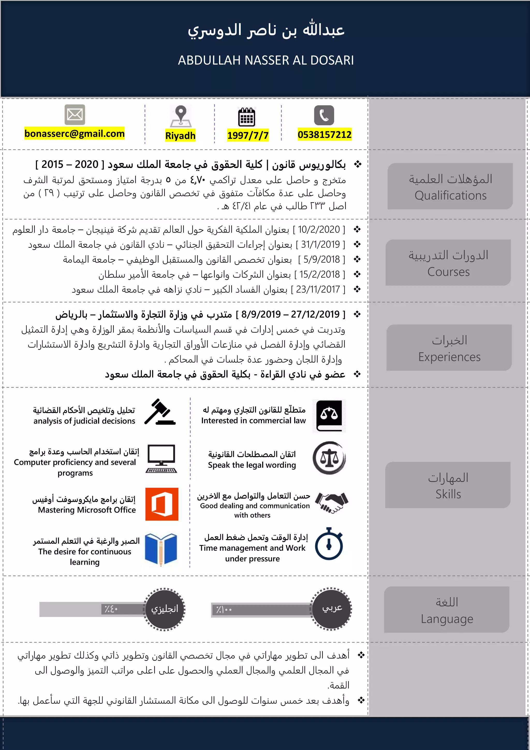 CV Abdullah N Al Dosari | PDF