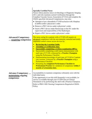 Central Venous Access Device Learning Package | PDF