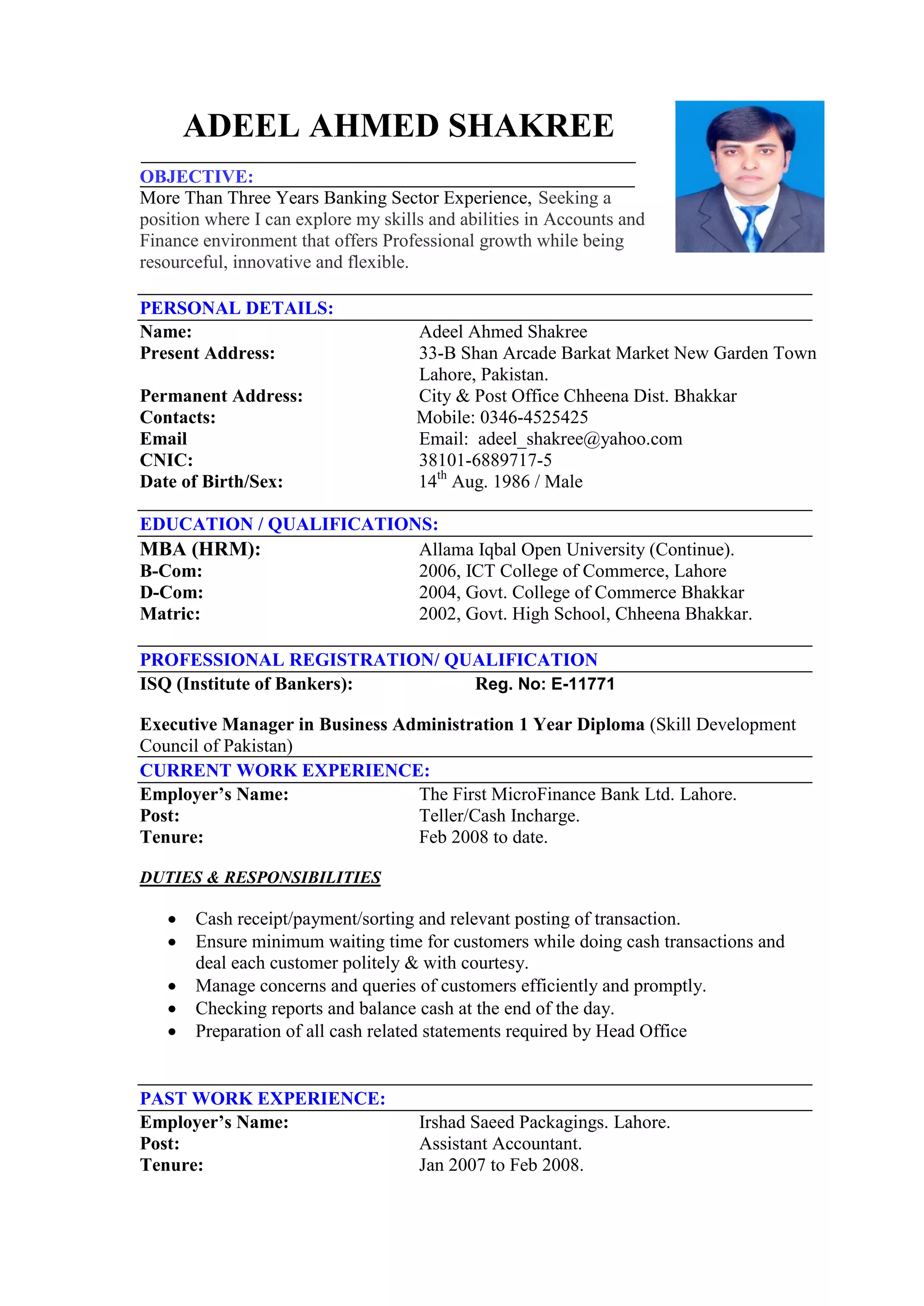 Cv Adeel Shakree | PDF