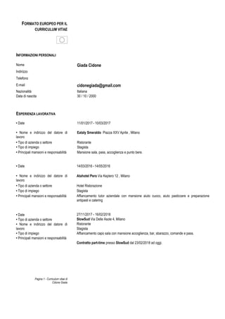 Cv aggiornatogbhrh | PDF