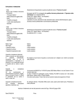 Cv aggiornatogbhrh | PDF