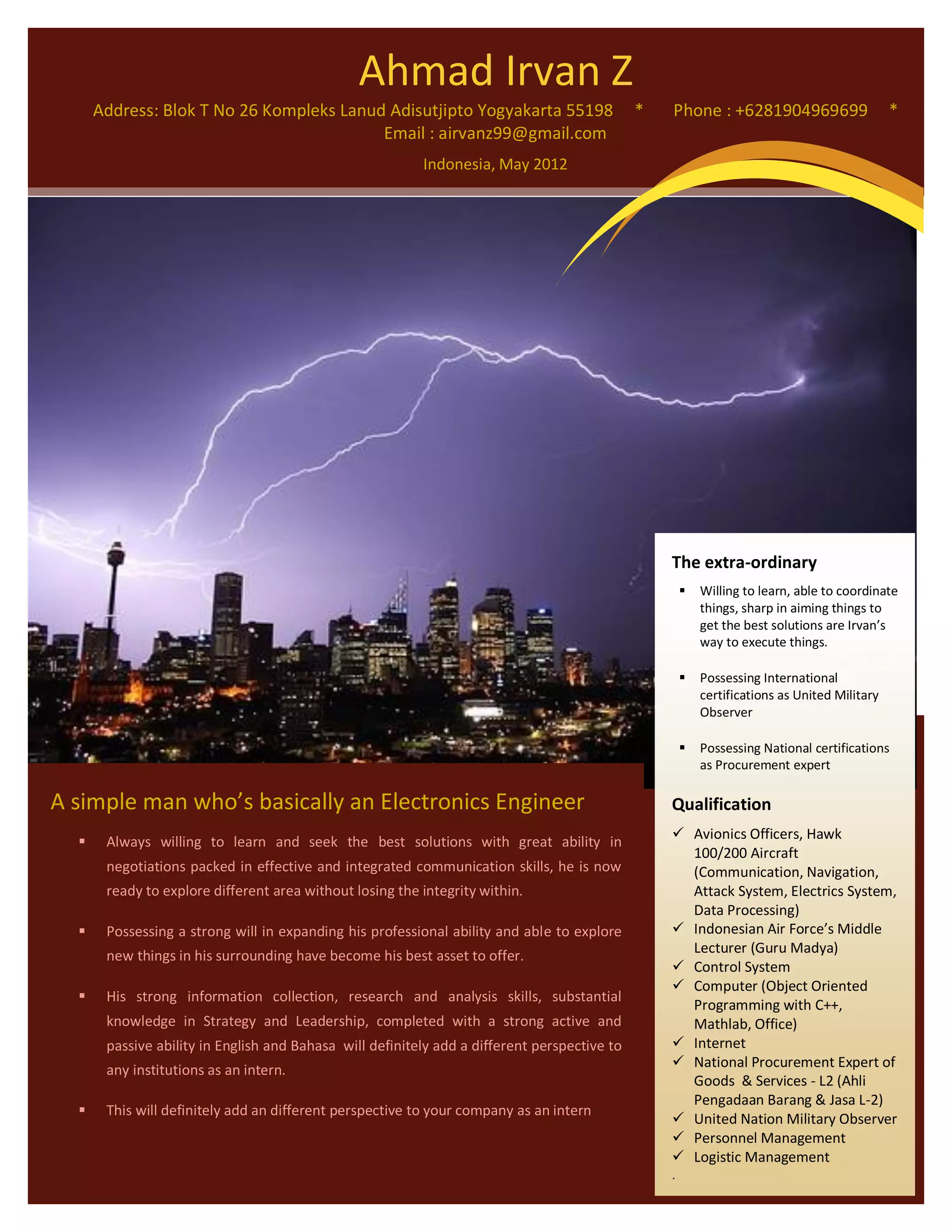 Cv ahmad irvan.2 | PDF