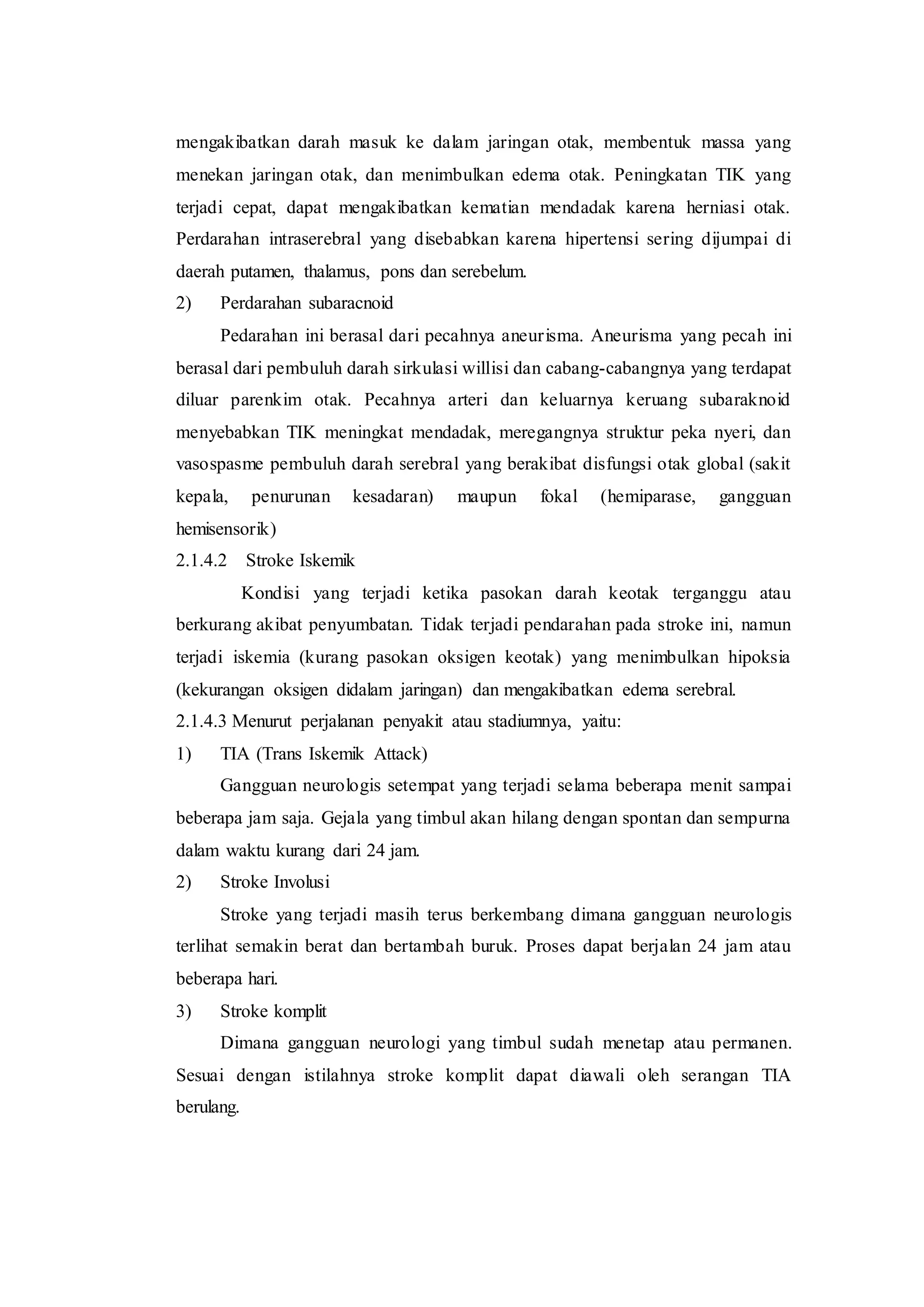 Cva infark cerebral + post op crainotomy | DOCX