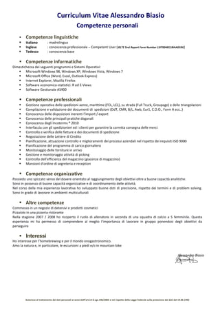 CV Alessandro Biasio | PDF