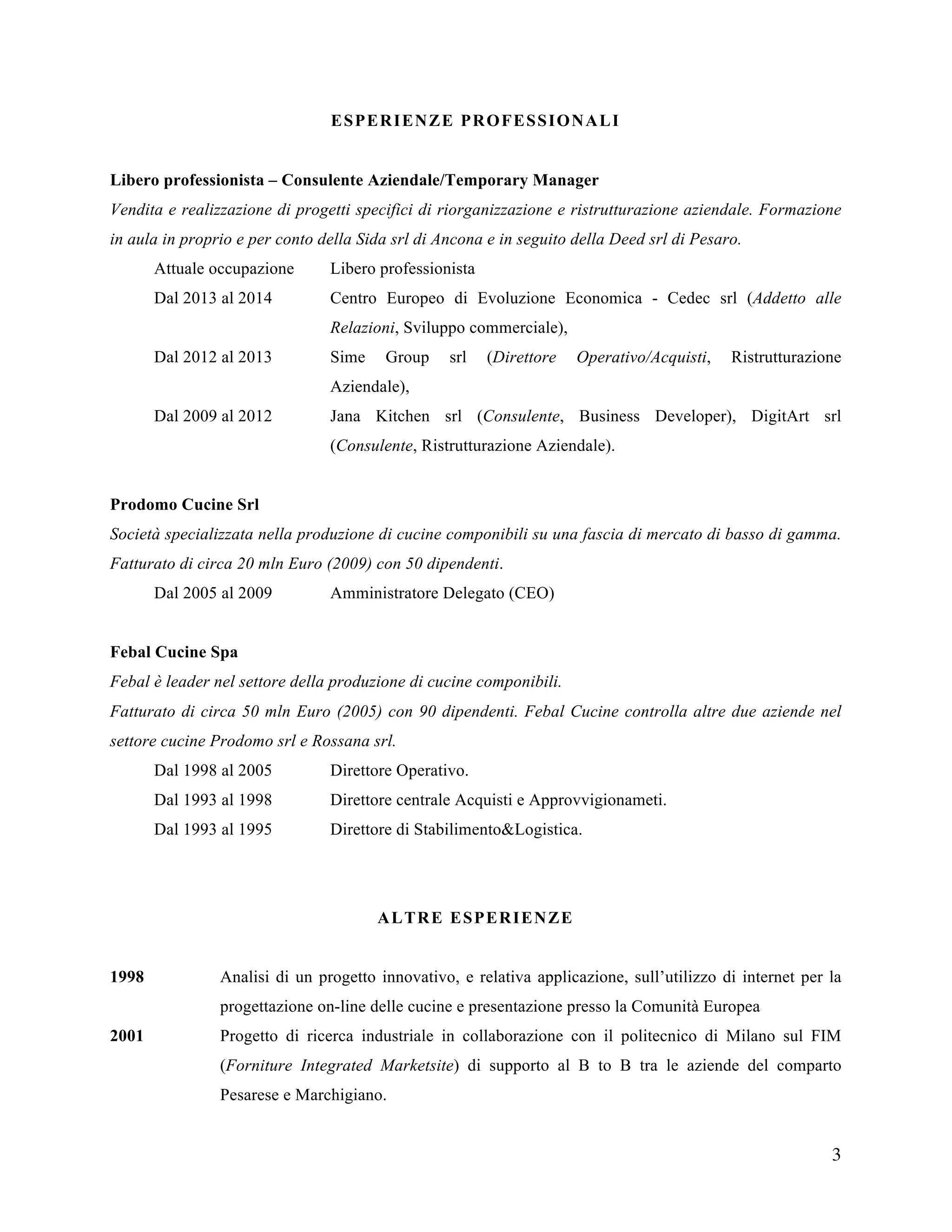 Cv alessandro ferri | PDF