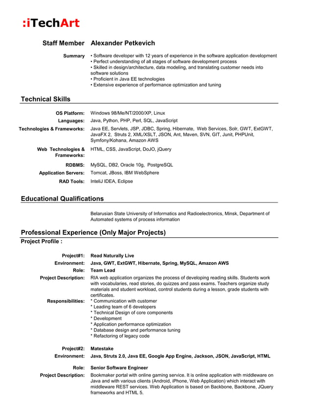 CV Alexander Petkevich | PDF