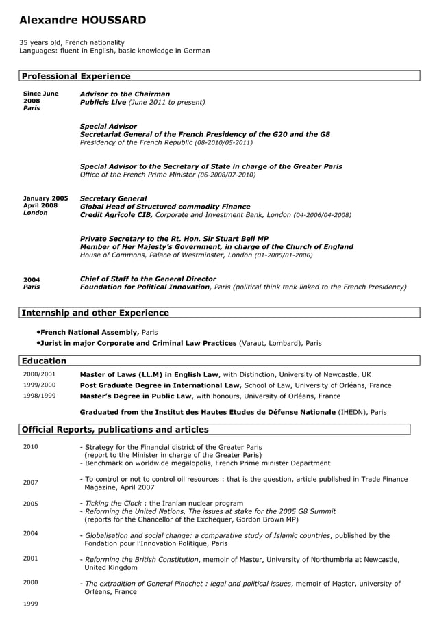 Cv alexandre houssard english | DOC