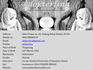 Curriculum Vitae Alfina Subiantoro (MC) | PPTX