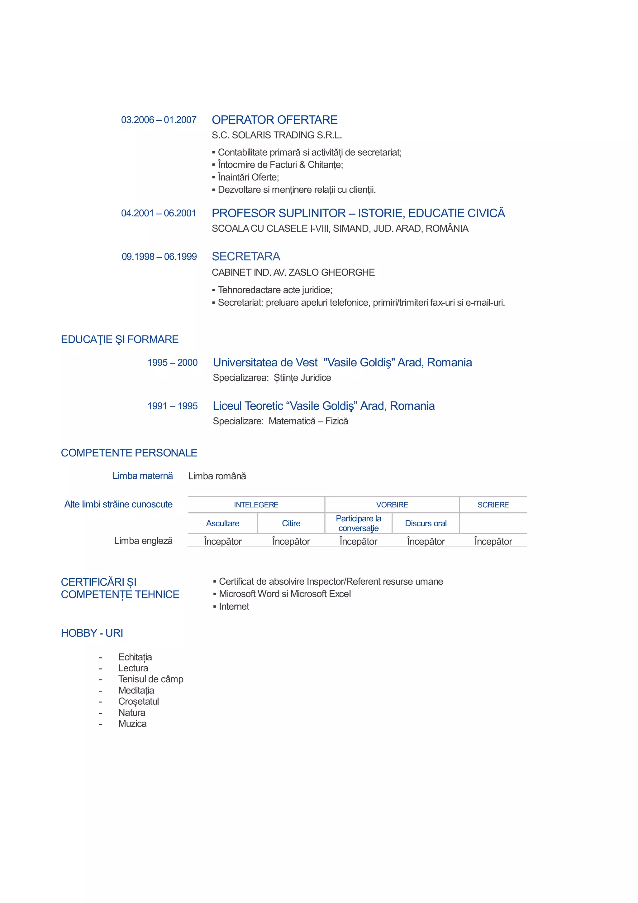 CV Alina Budean | PDF