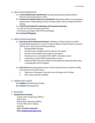 CV ally said mateka | PDF