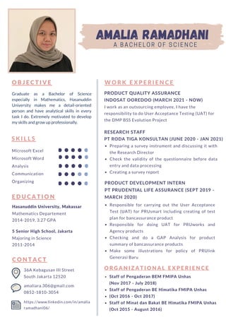 CV Amalia Ramadhani | PDF