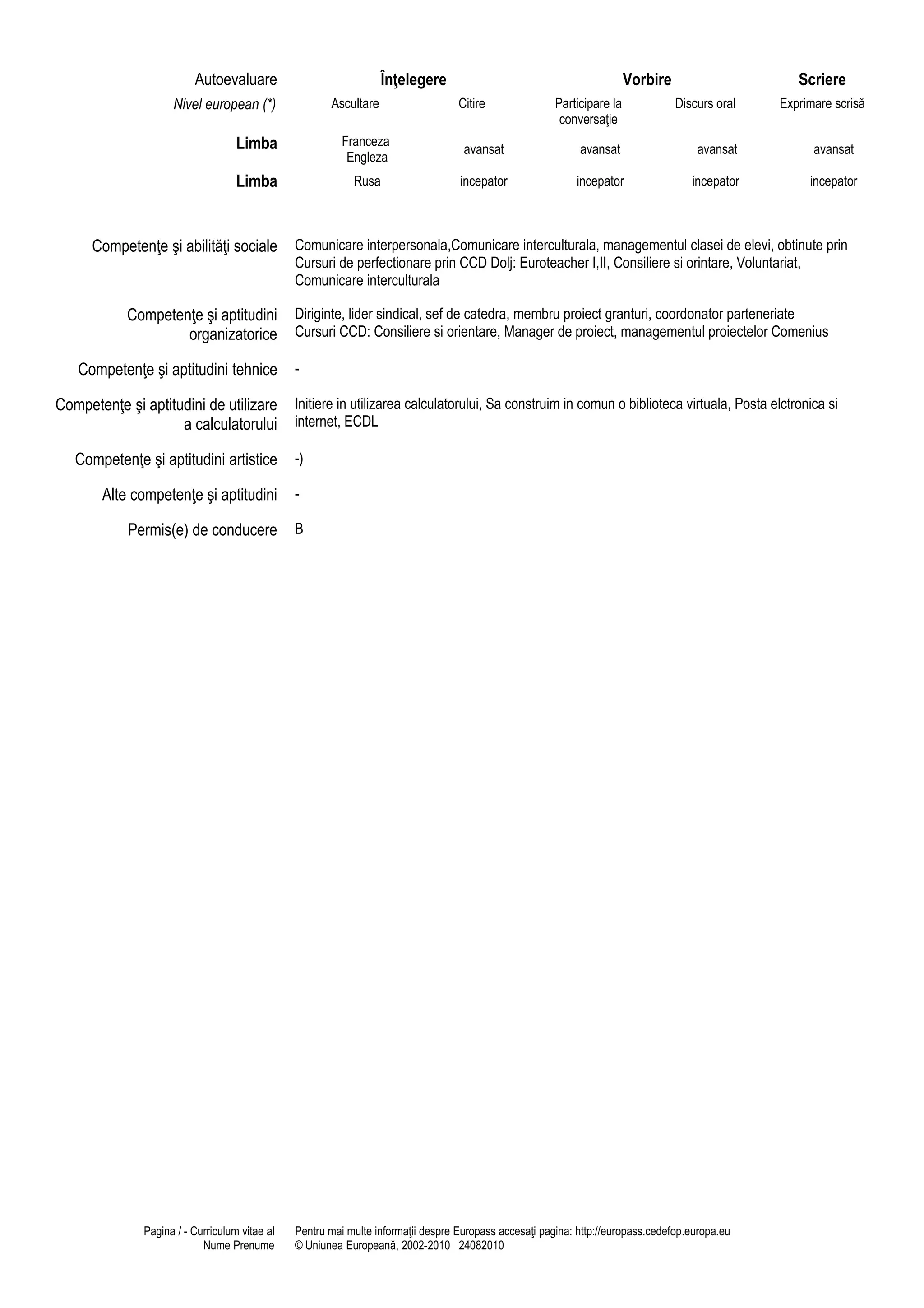 Cv amelia nou | DOC