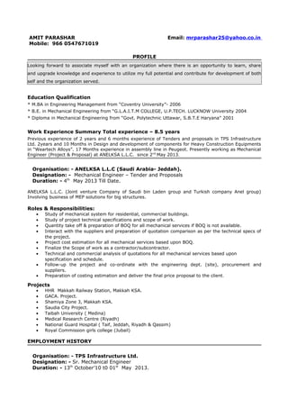 Cv amit | DOC