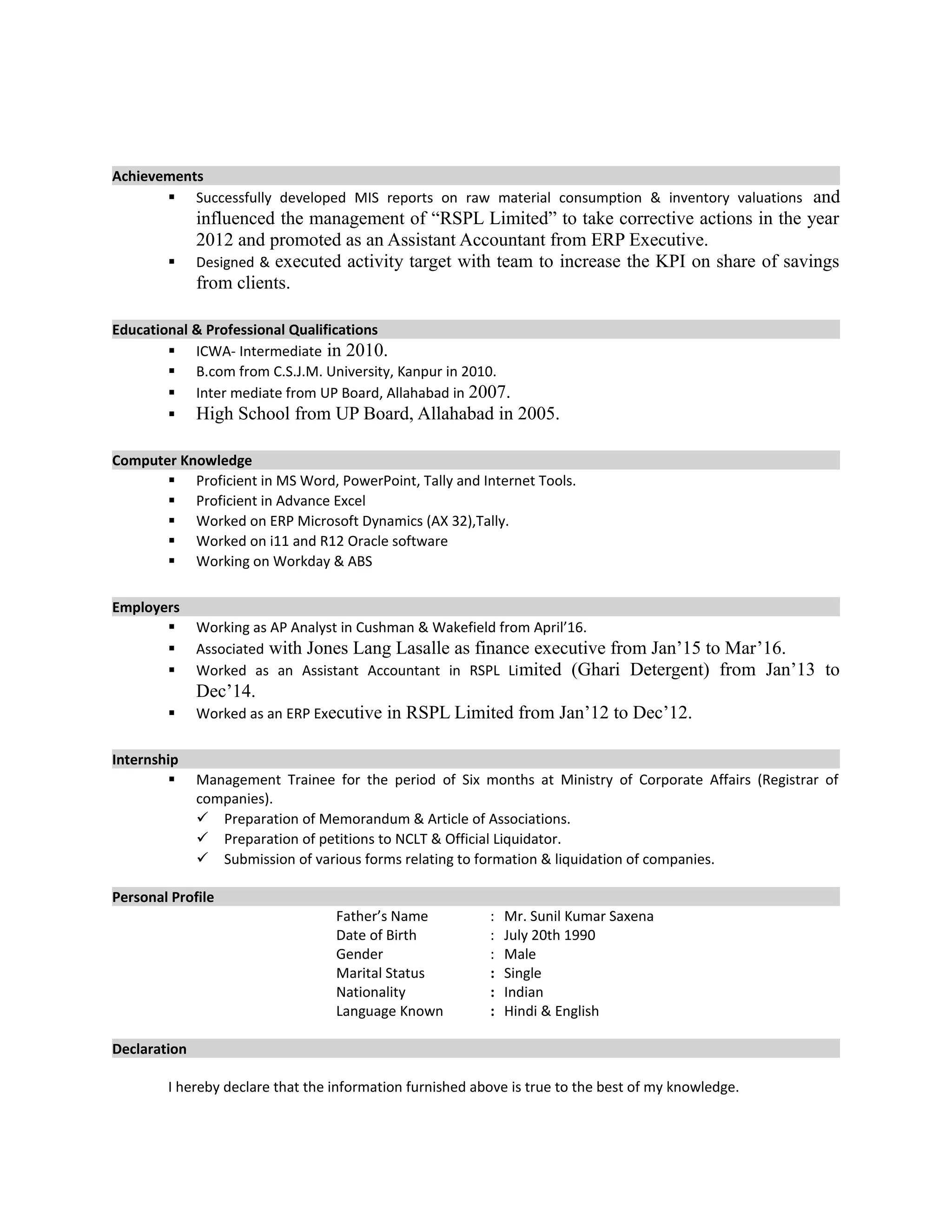 Cv amit ranjan | DOC