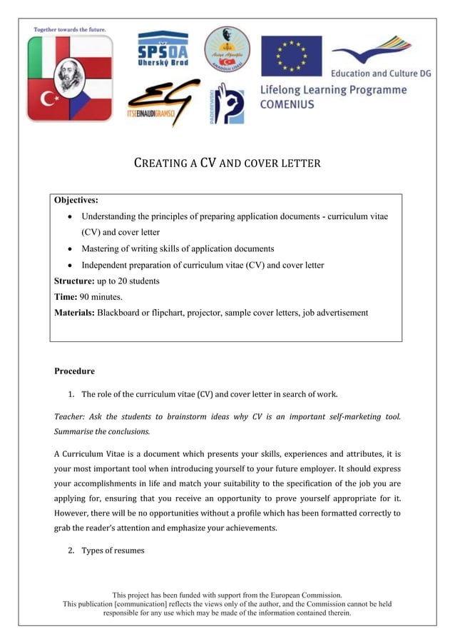 Cv and appletter lesson script | PDF