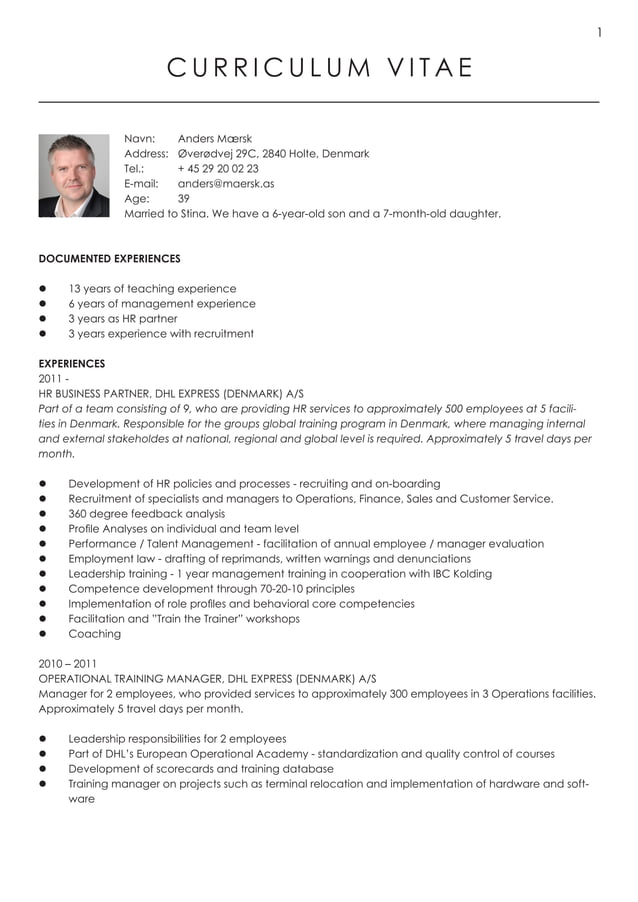 CV_Anders Mærsk | PDF