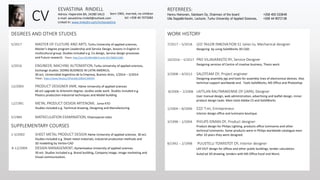 Cv and portfolio 2018 rindell english | PDF