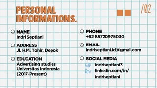Cv and Portofolio Indri Septiani | PPT