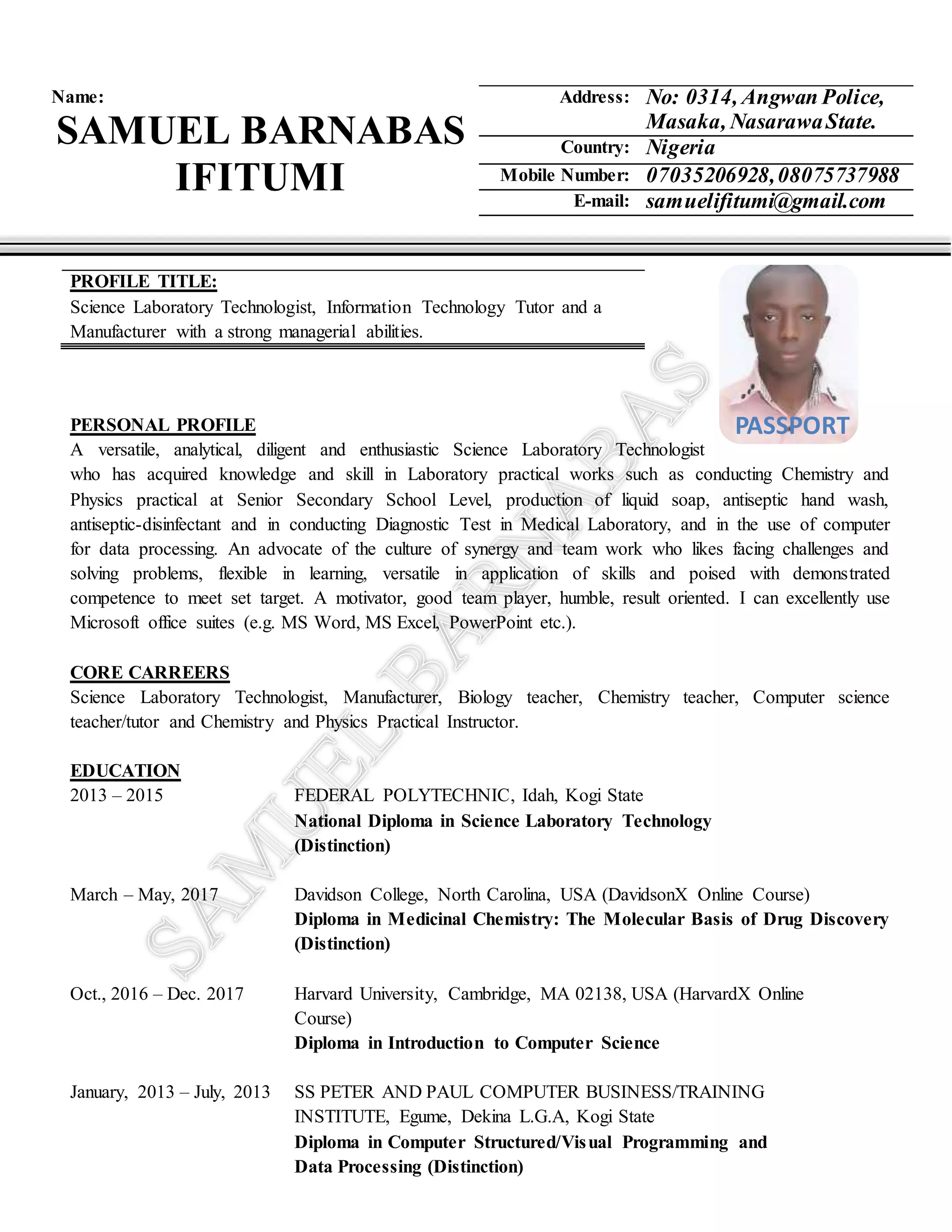 Curriculum Vitae (CV) Template for beginners | PDF