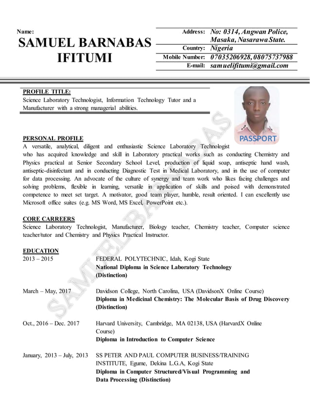 Curriculum Vitae (CV) Template for beginners | PDF
