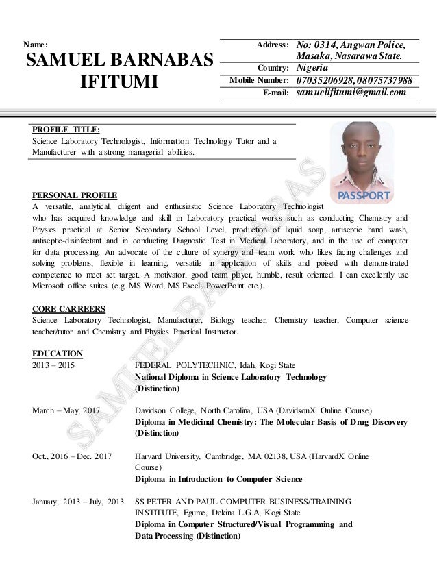 Cv Samples Marketing Nigeria Blake Bowen