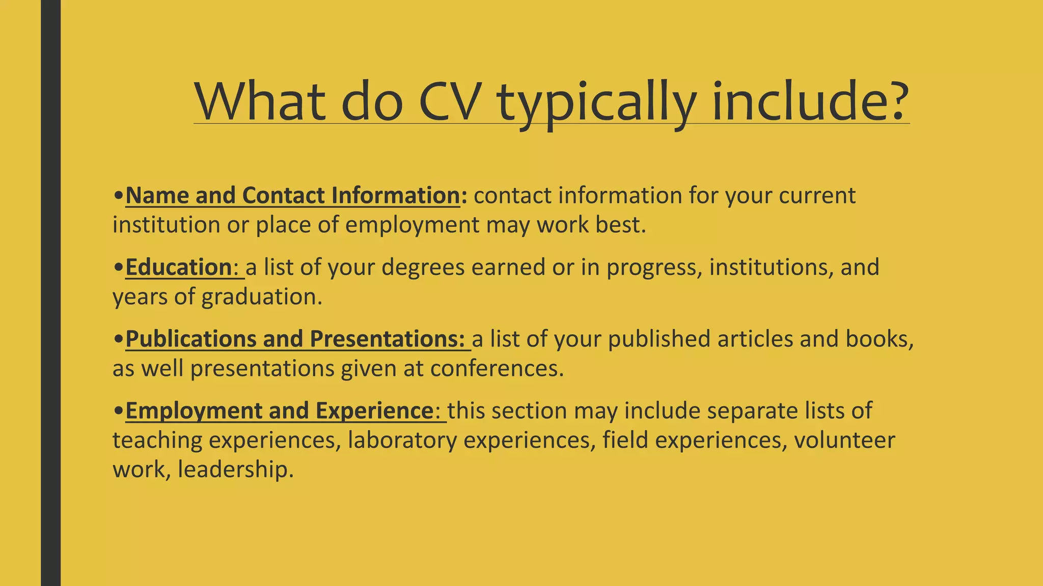 Cv and resume writing | PPTX
