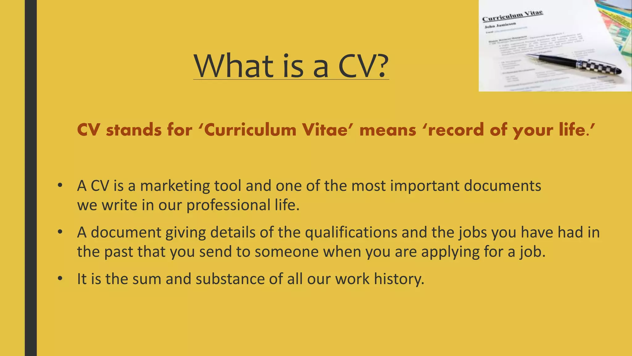 Cv and resume writing | PPTX