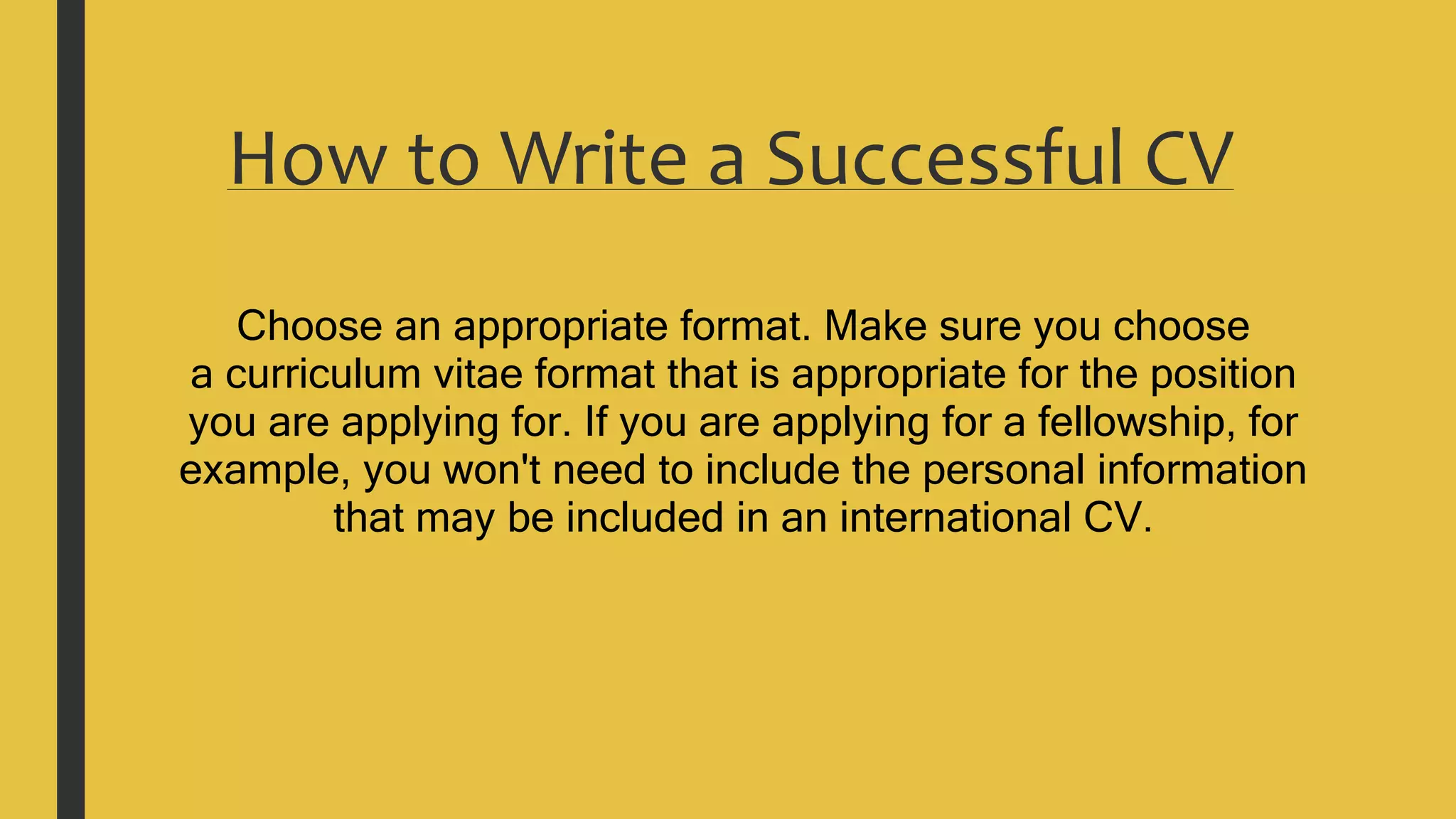 Cv and resume writing | PPTX