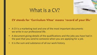 Cv and resume writing | PPTX