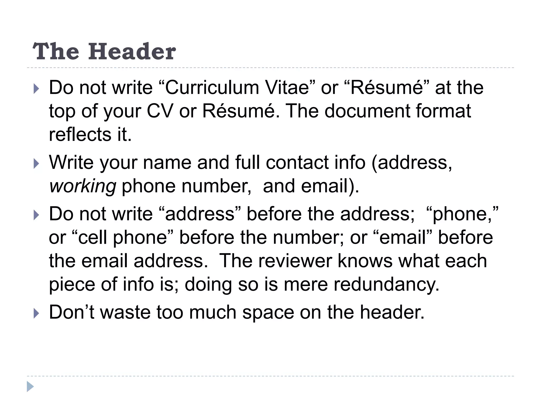 Intro to CV and Resume Writing | PPT