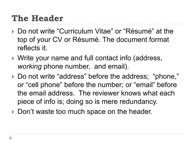 Intro to CV and Resume Writing | PPT