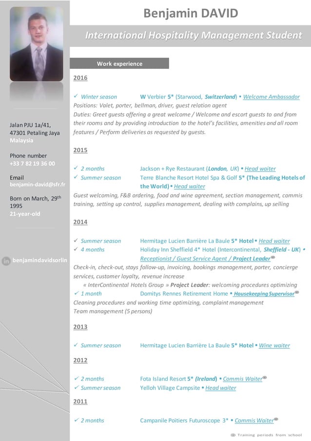 Benjamin DAVID's CV | PDF