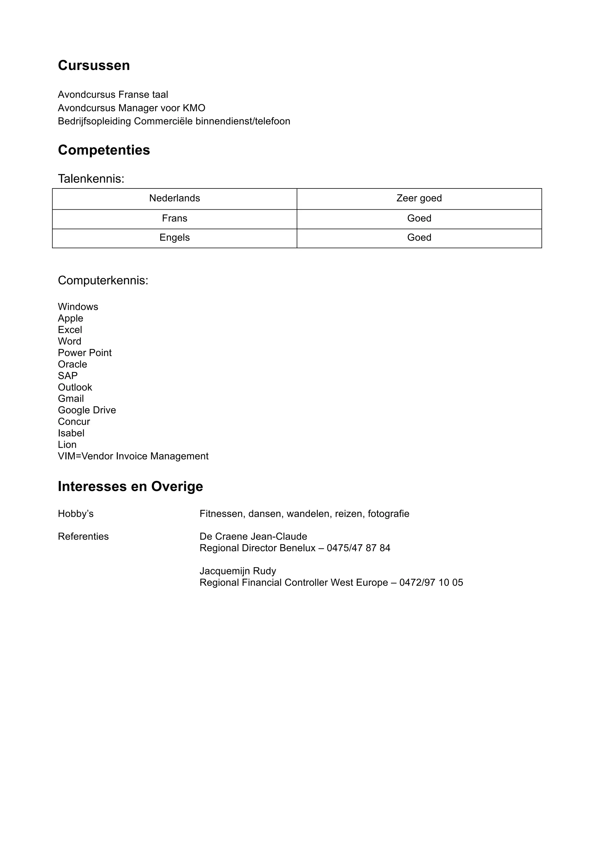 Curriculum vitae & job description | PDF