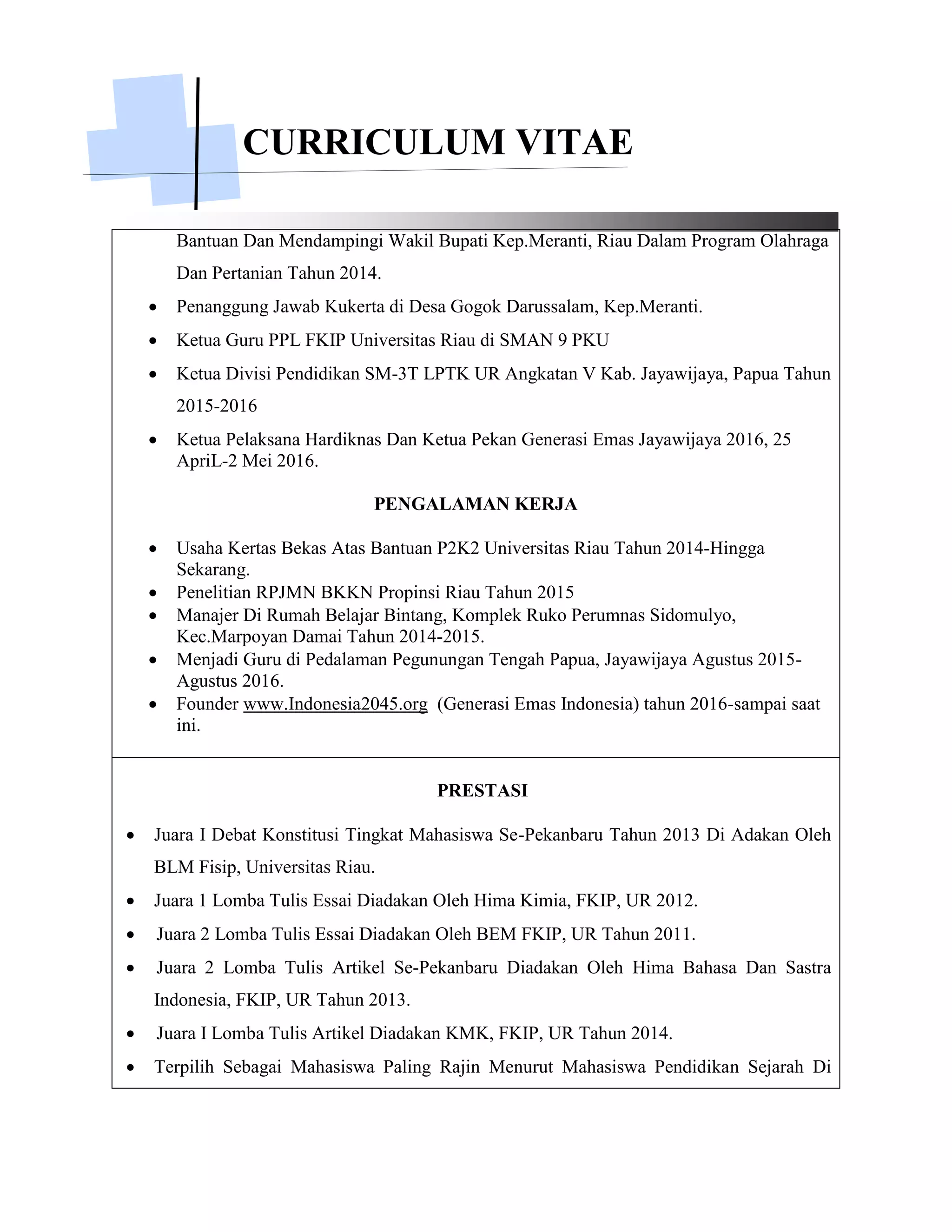 Cv anju nofarof hasudungan | PDF