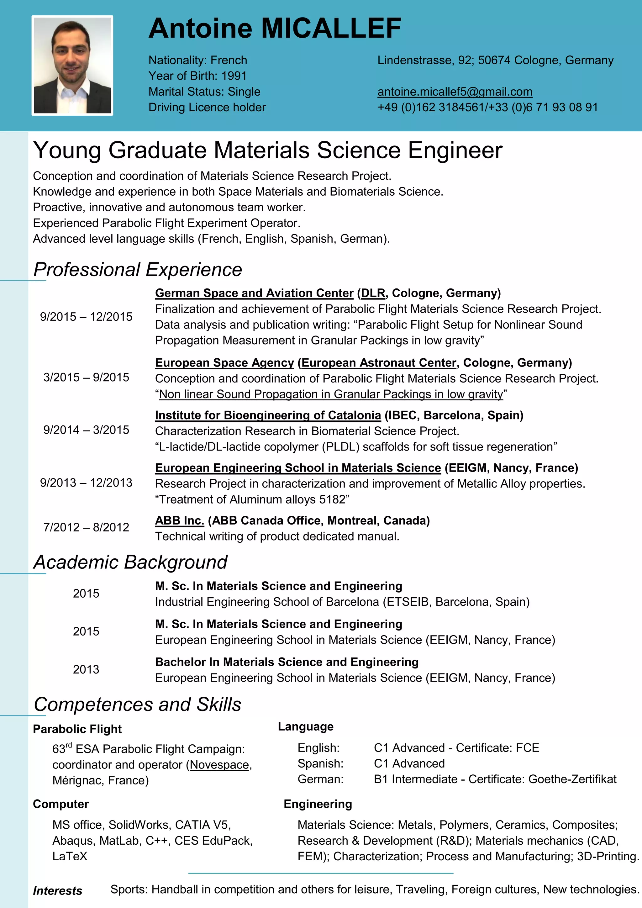 Antoine Micallef CV | PDF