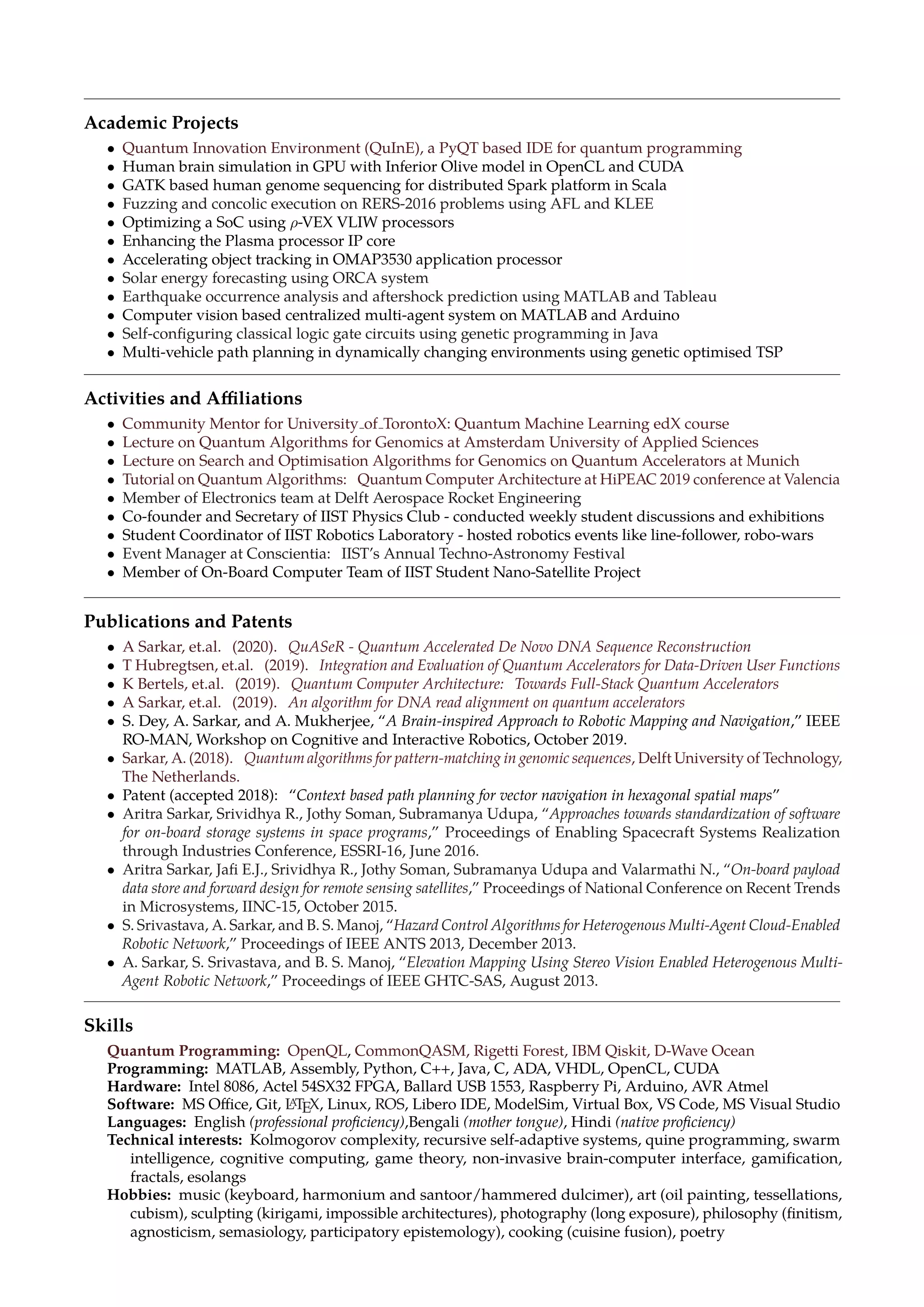 Aritra Sarkar - Curriculum vitae | PDF