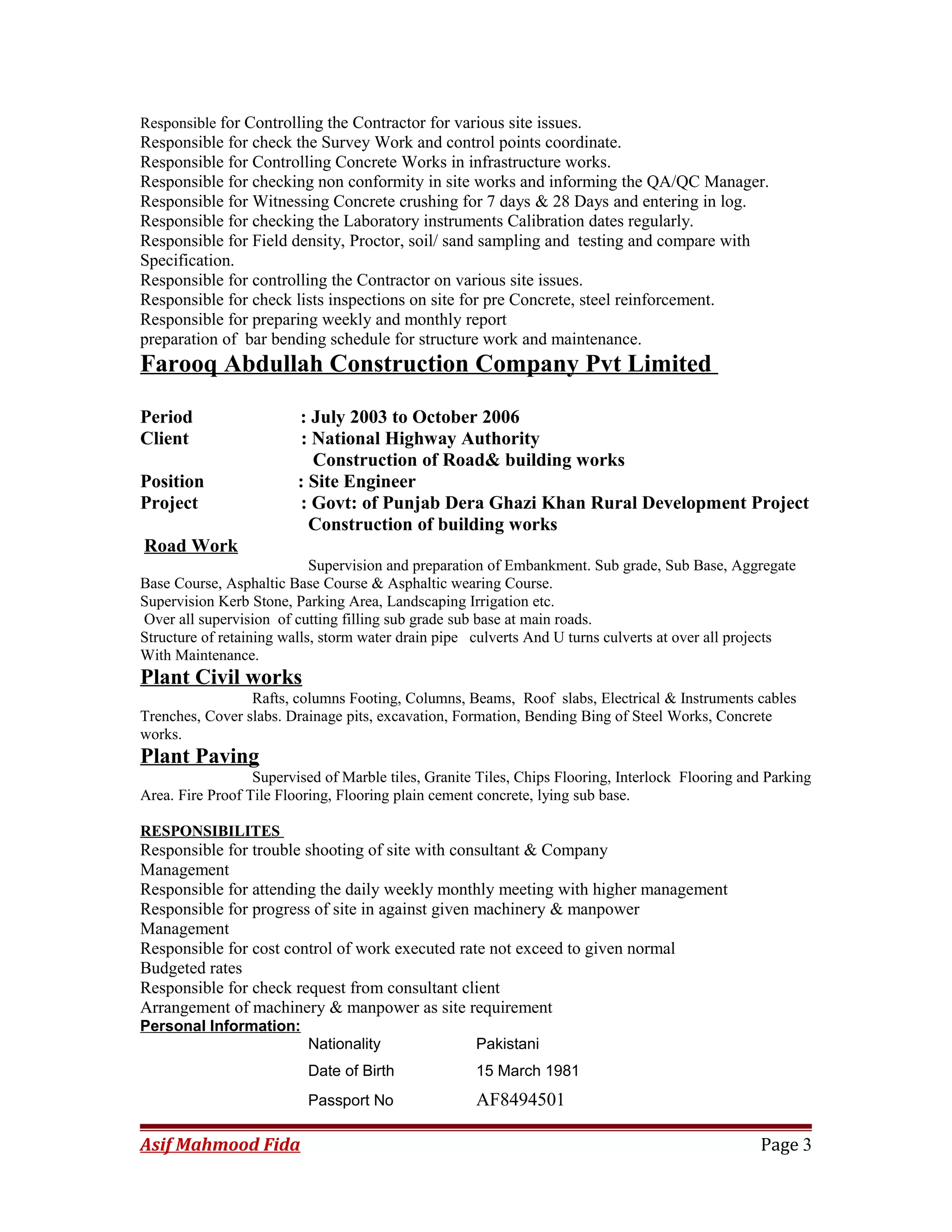 Cv asif mahmood | DOC