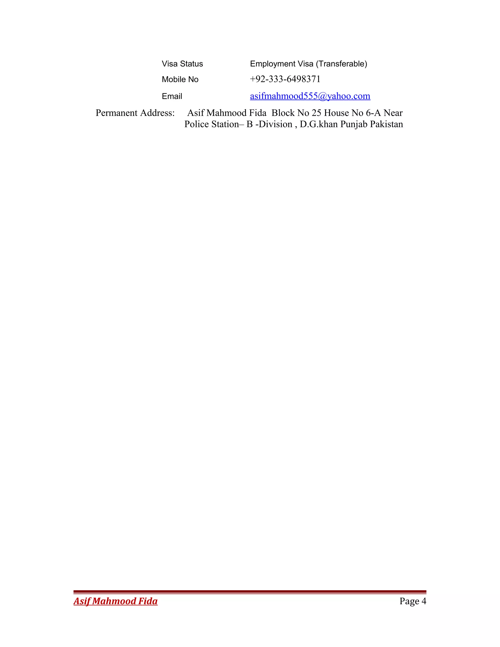 Cv asif mahmood | DOC